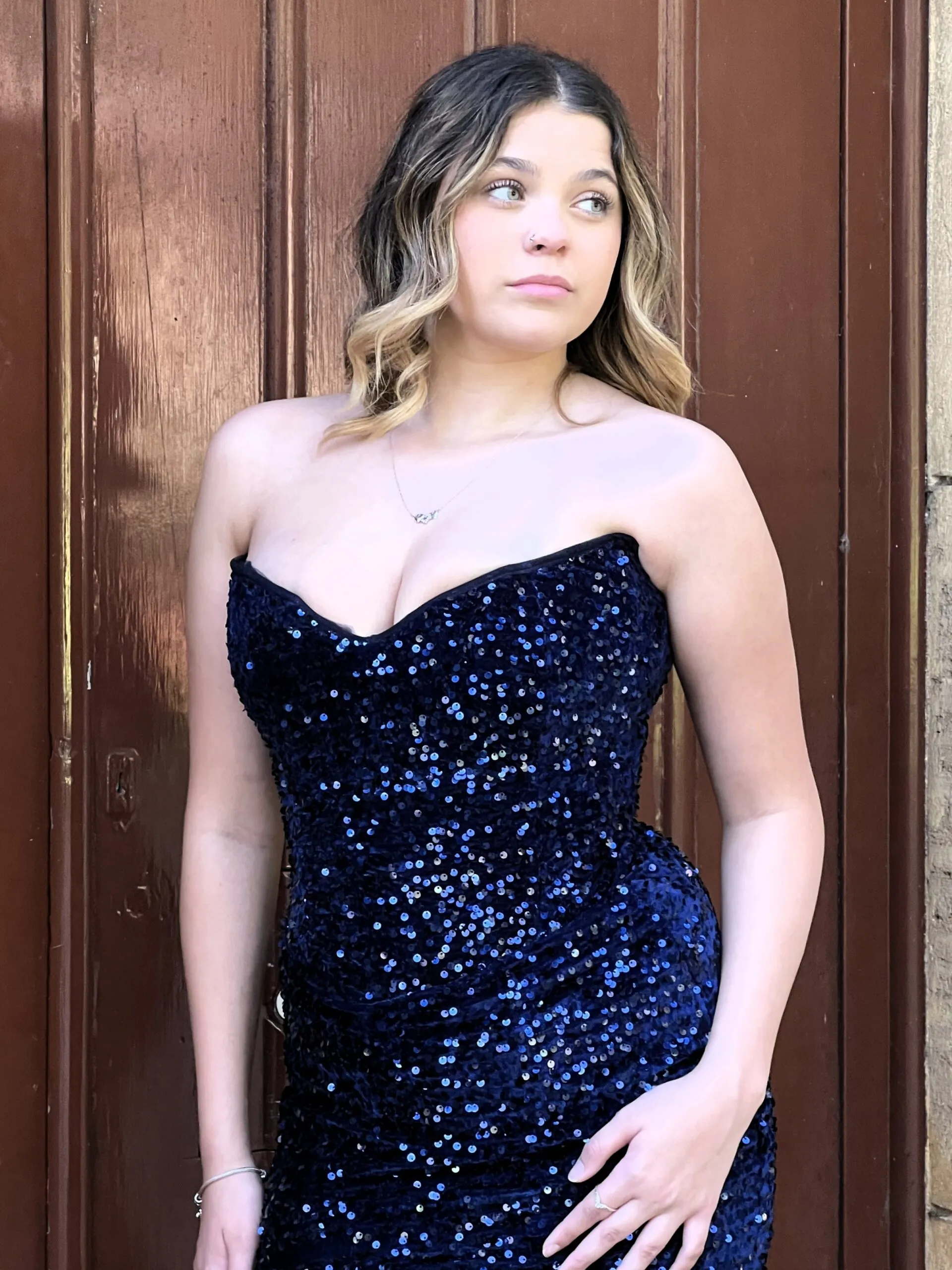 Y663 - QYN Olena Jocelyn Blue Gown | QYN designer dress hire